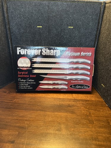 Forever Sharp Platinum Series 8 Piece Knife Set Surgical Stainless ...