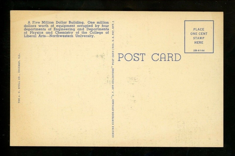 Illinois IL postcard Evanston, New Technological Institute Northwestern ...