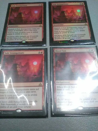 BLOOD SUN PLAYSET x 4 ITA FOIL/ENG BLOOD SUN - MTG RIVALS OF IXALAN NM ...