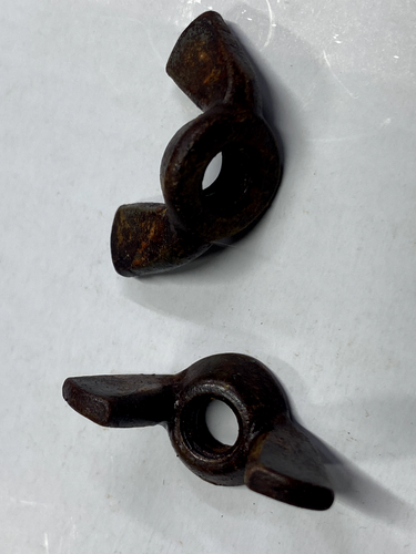 2 VINTAGE RECLAIMED Rusty CRUSTY WING NUTS 1/4" NC for ANTIQUE ...