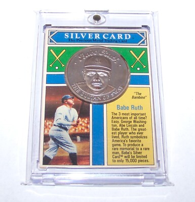 Babe Ruth HOF 1oz .999 Pure Silver Card Ounce Round Coin MLB Legends of ...