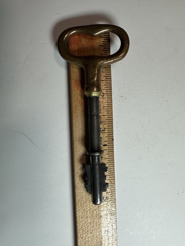 Vintage Skeleton Prision cell key Brass & Steel 5 inch rare | eBay
