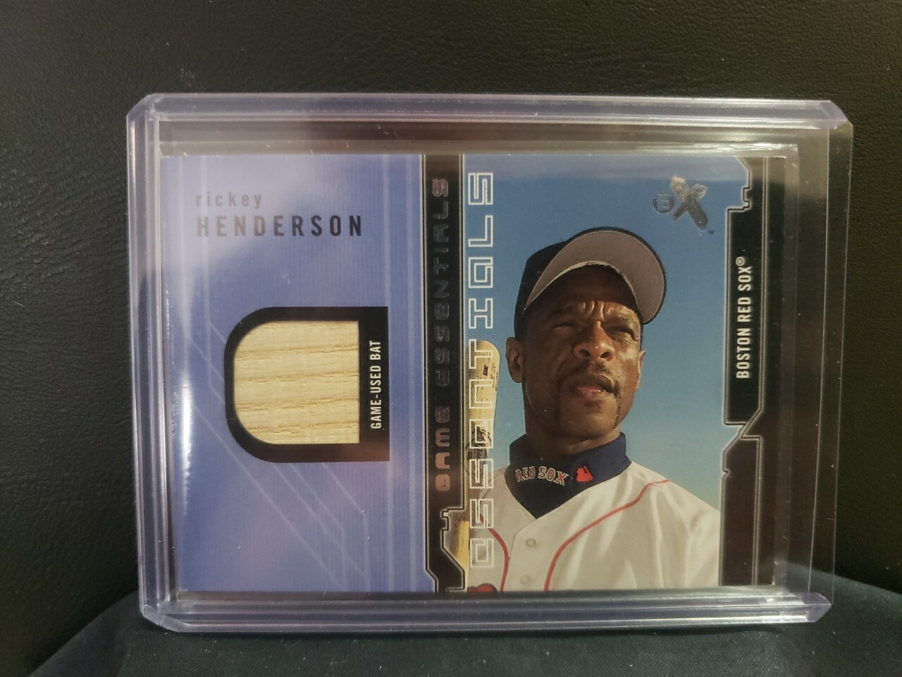 2002 FLEER EX GAME ESSENTIALS USED BAT RICKEY HENDERSON *BOSTON RED SOX ...
