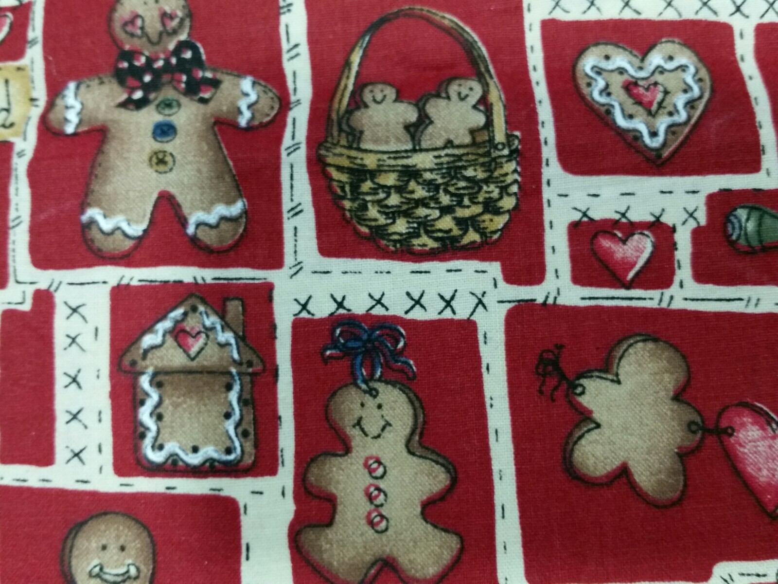 fabric GRANDMAs GINGERBREAD 11x34" remnant quilt cotton Marcus Diane ...