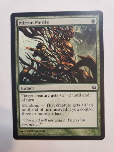 MTG Magic The Gathering Card Mirran Mettle Instant Green Mirrodin ...