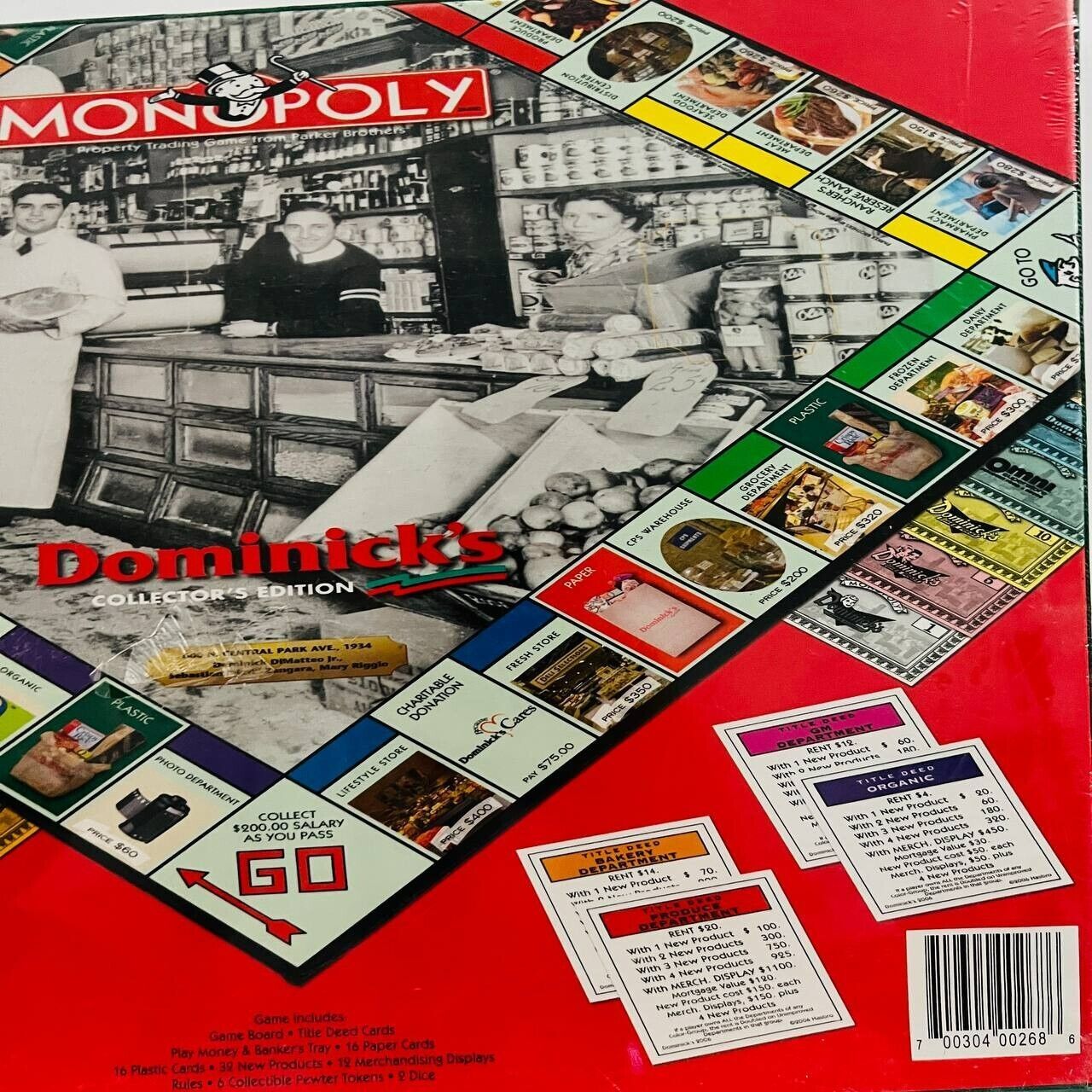 Vintage Monopoly Dominick's Collector's Edition Board Game Hasbro ...