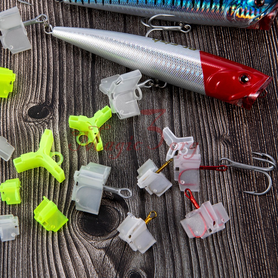 100pcs Treble Hook Covers Fishing Lure Holders Protector Case Safety 1 ...