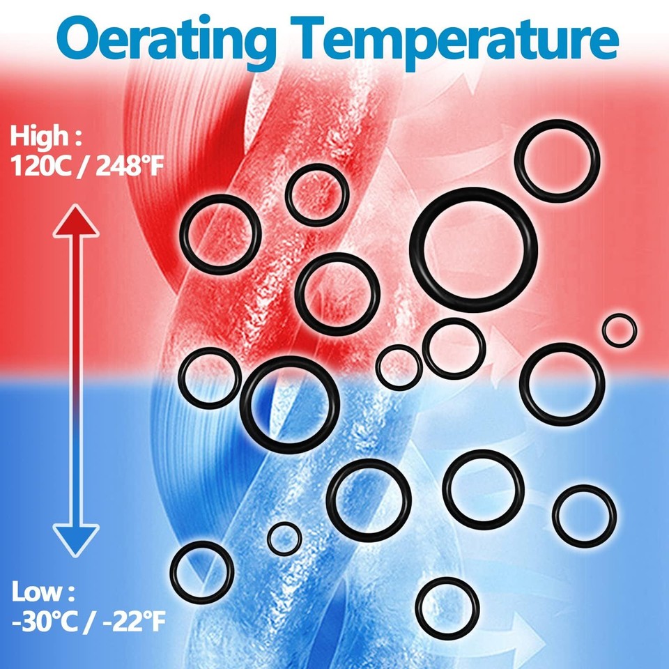 24 Size Rubber O Ring Set,1120 Pcs Black Small O Rings Assortment Kits ...