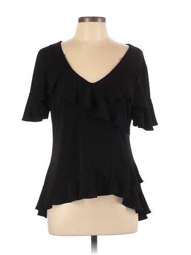 Beige by ECI Women Black Short Sleeve Blouse L | eBay