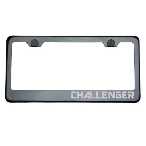 Titanium Gun Metal License Plate Frame CHALLENGER Laser Etched Metal ...