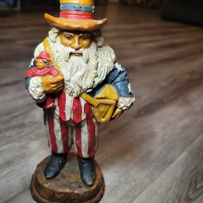 Patriotic Santa Figurine 1987 Christmas Uncle Sam Bisque Figurine Red ...