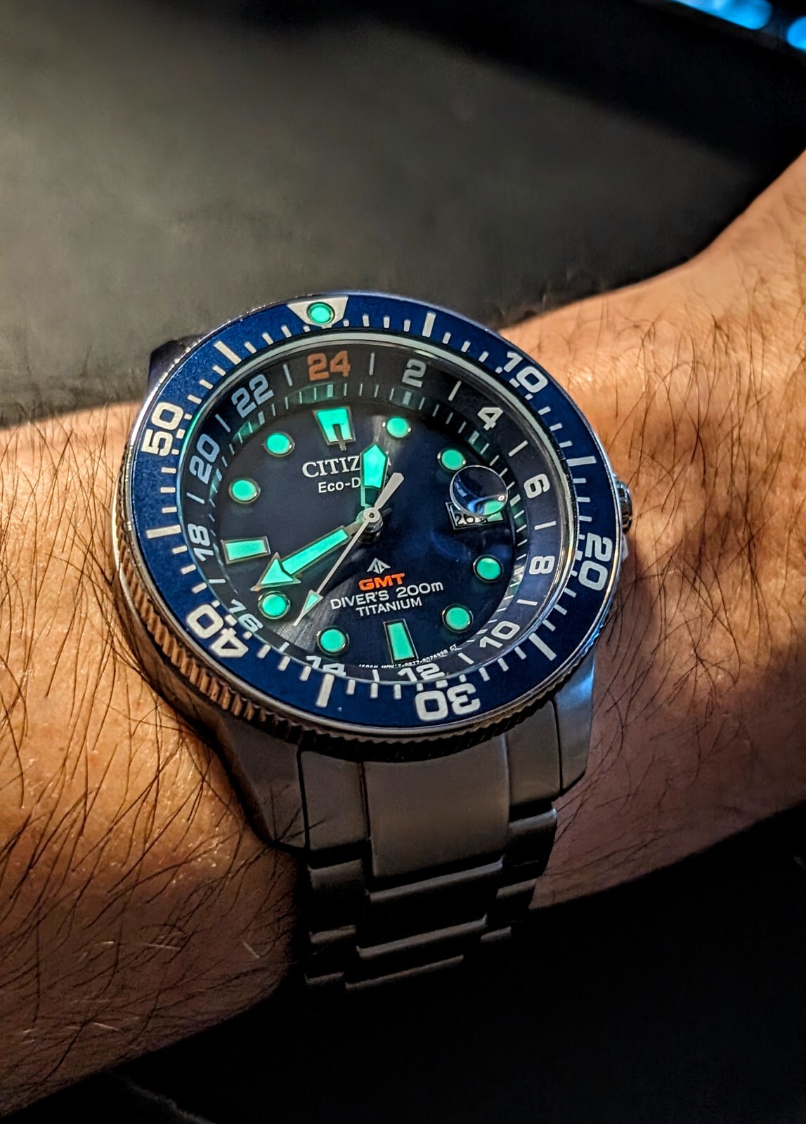 Citizen Eco-Drive Super Titanium Promaster Diver GMT BJ7111-51M - RARE ...