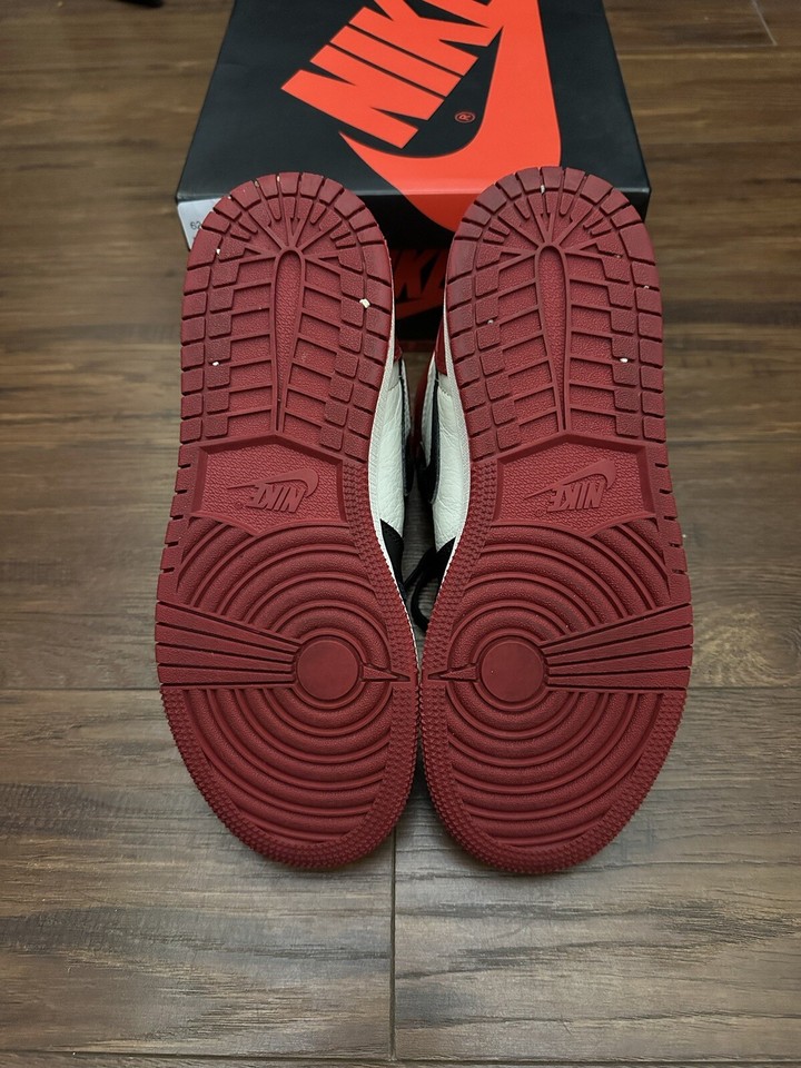 Nike Air Jordan 1 Retro High Bred Toe Red Size 4Y 575441-610 Preowned ...