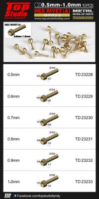 TD23229 - 0.6mm HEX RIVETS (A) BRASS | eBay