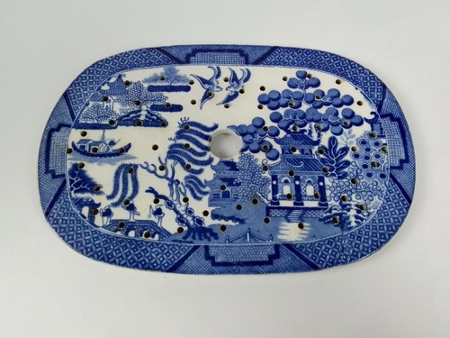 Antique Copeland Spode Meat Fish Strainer Blue Willow Pattern 19th ...