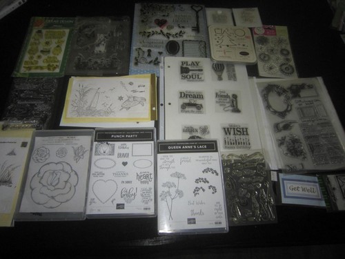 HUGE LOT 18 RUBBER STAMP SETS, STAMPIN' UP! QUEEN ANNE'S LACE & PUNCH ...