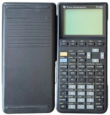 TEXAS INSTRUMENTS TI-85 BLACK GRAPHING CALCULATOR WITH SLIDE COVER ...