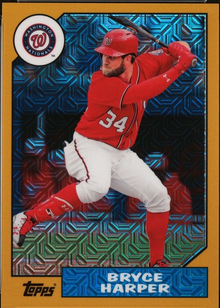 2017 Topps Silver Pack 1987 Design Chrome - Bryce Harper #87-BH Gold ...