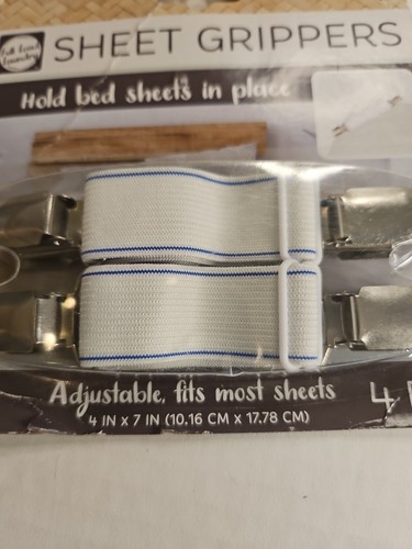 EVRIHOLDER Sheet Grippers 4-pc White Elastic Corner Straps Secure ...