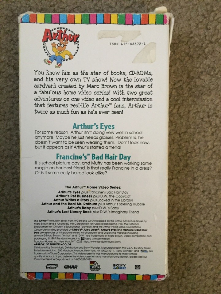 Arthur's Eyes (VHS, 1997) 74644995831| eBay