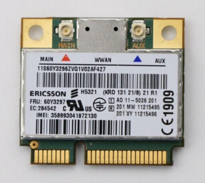 Card For Lenovo ThinkPad T430s GSM UMTS Ericsson - Model: H5321 - FRU ...