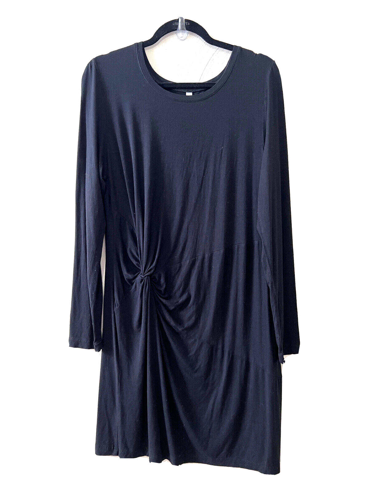 Fabletics Womens XL Activewear Brooke Knot Dress Black Hip Stretch Knit ...