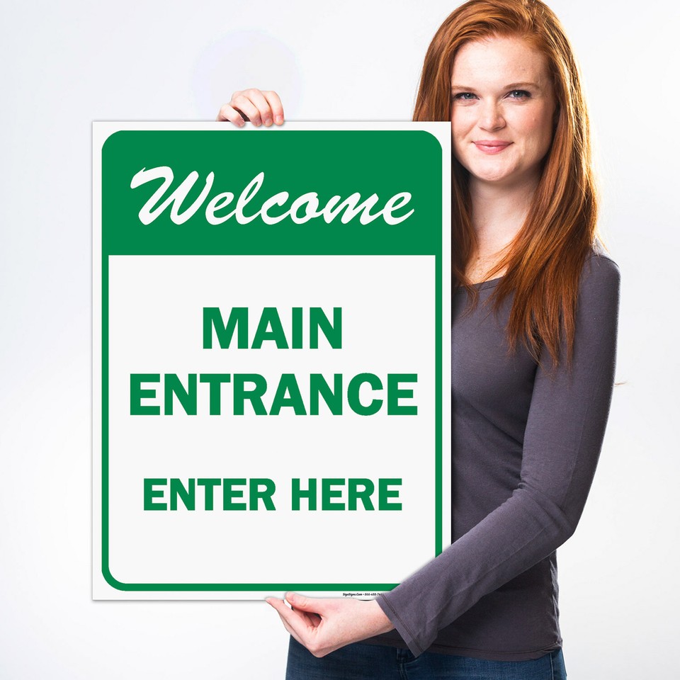 Main Entrance - Enter Here Sign, | eBay