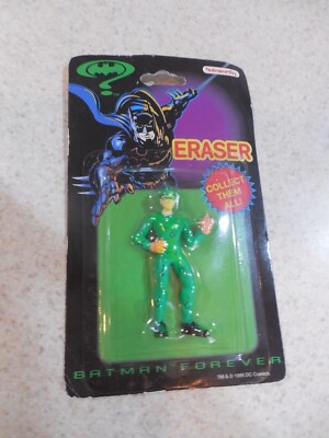 Vintage 1995 Batman Forever Eraser Noteworthy New Sealed Figure Riddler ...