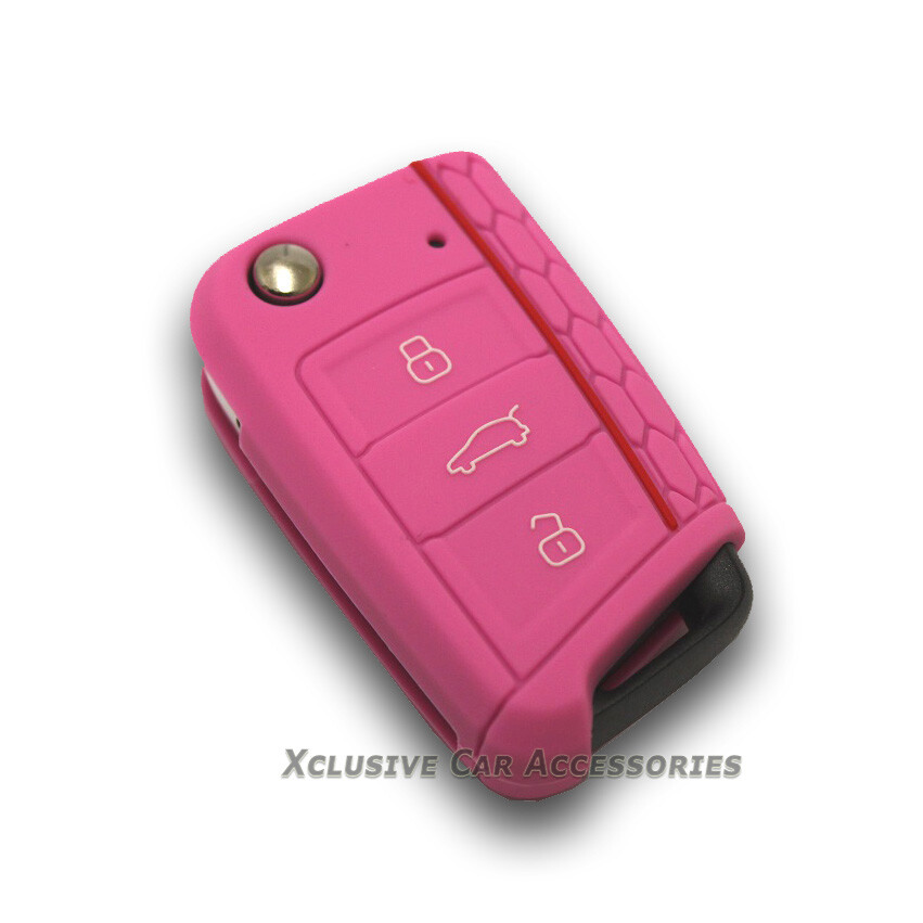 Key Cover For VW Seat Skoda 3 Button Flip Key Fob Case Hull Silicone ...
