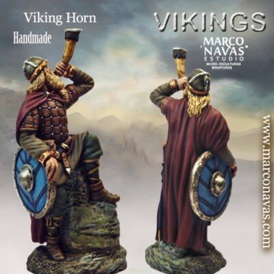 MARCO NAVAS STUDIO LIMITED EDITION HAND PAINTED VIKING WITH HORN | eBay