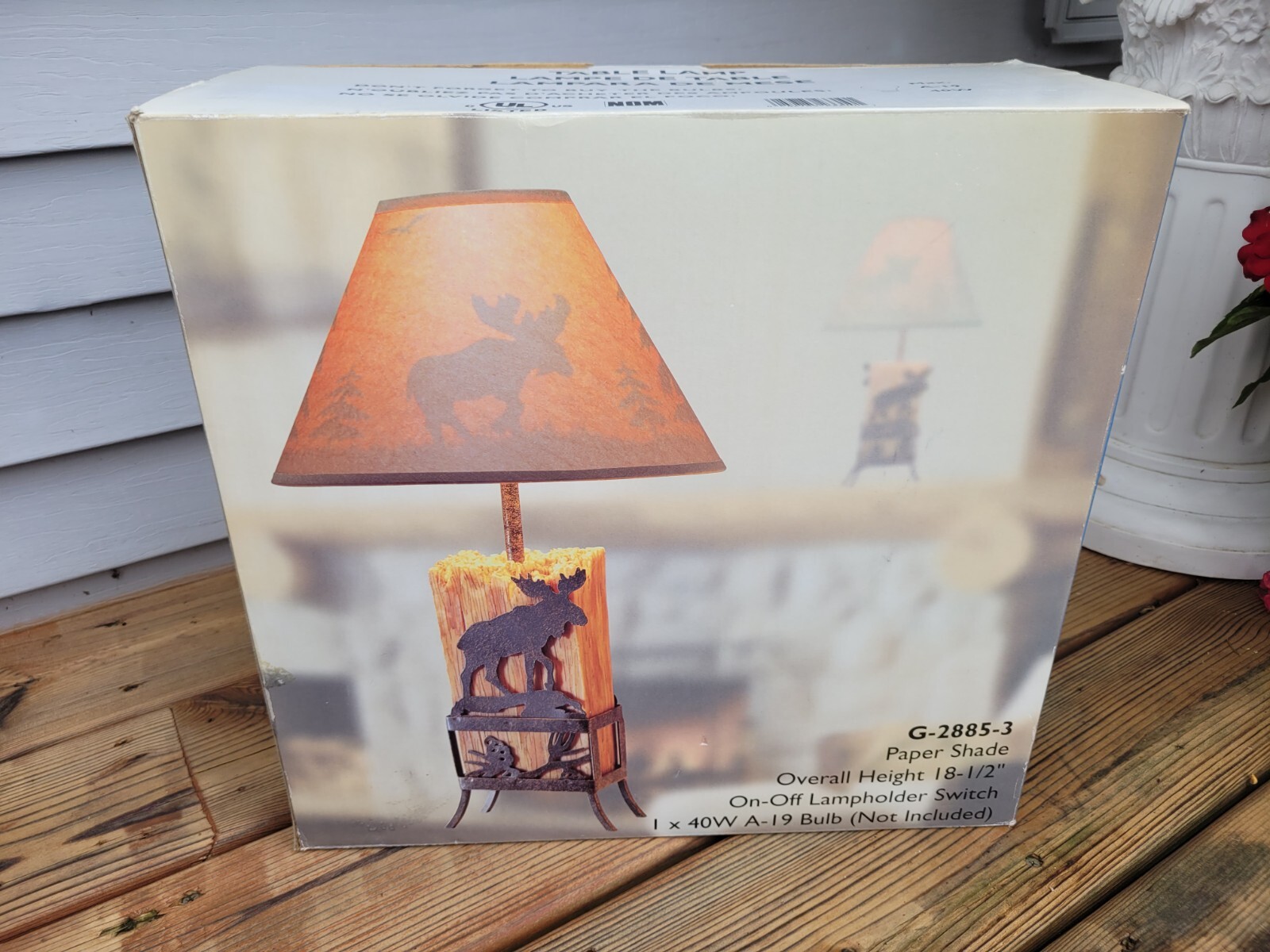 Moose Table Lamp w/ Shade Grandrich Rustic Cabin Lodge Moose Silhouette ...