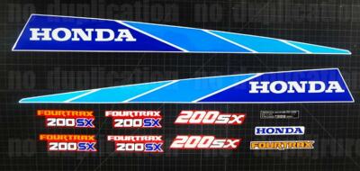 1986 86' ATV Fourtrax 200sx 11pc Decals Stickers Graphics Kit ...