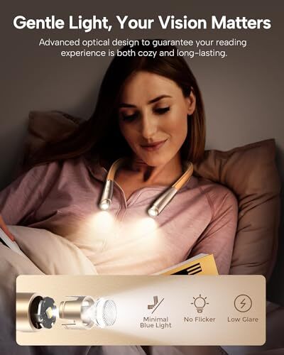 Led Neck Reading Light Book Light For Reading In Bed Hands Free 3 ...