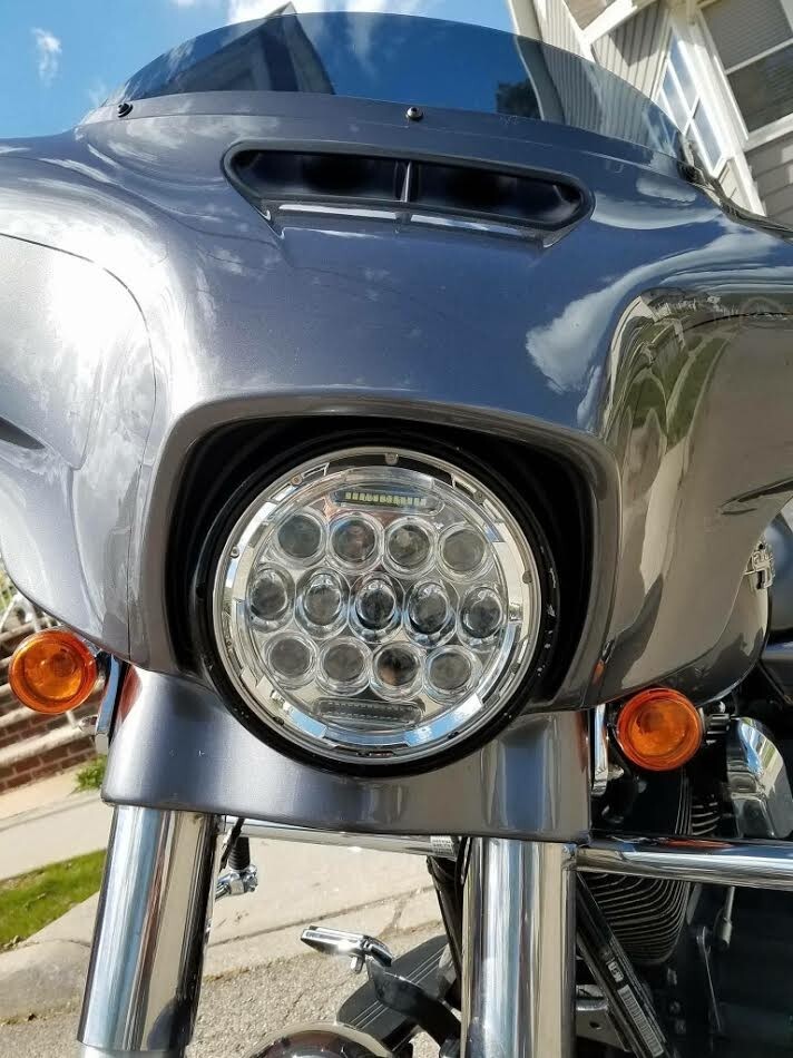 Harley Davidson LED Chrome Daymaker Set 7" Headlight + 4.5" Fog Lights ...