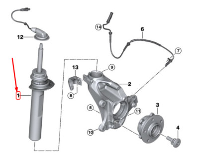 NEW BMW X1 F48 FRONT LEFT SPRING STRUT 6879655 37106879655 OEM | eBay
