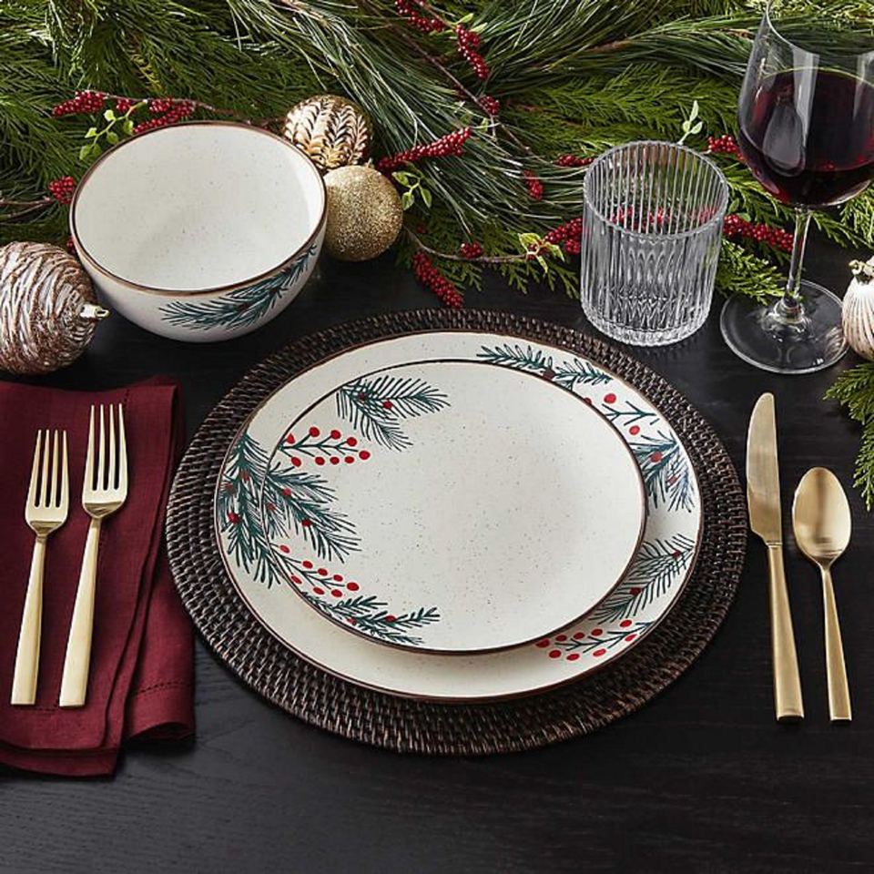 12-Piece Stoneware Holiday Christmas Party Dinnerware Set 193968351694 ...