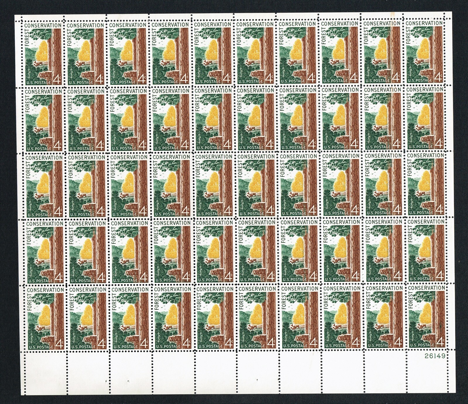 OddLots:™ 350-1122 • Scott #1122, 4¢ Forest Conservation, Pane of 50 ...