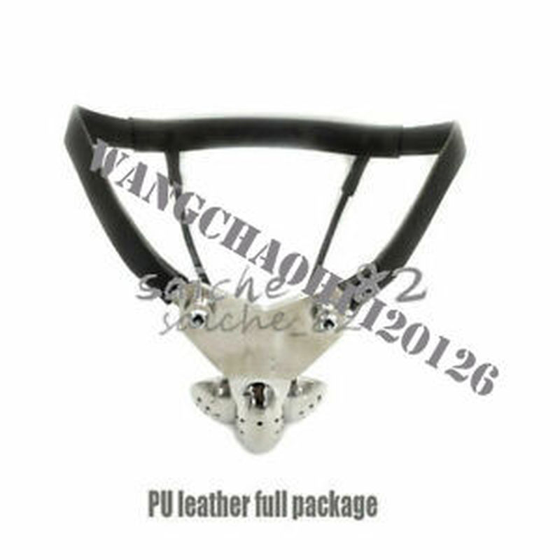 Male Adjustable Stainless Steel Double Cable Chastity Belt Cage Steel ...