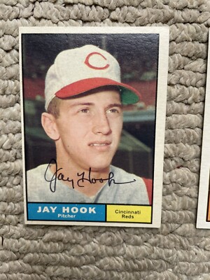 Jay Hook Autographed 1961 Topps Card EX/Mt Cincinnati Reds | eBay