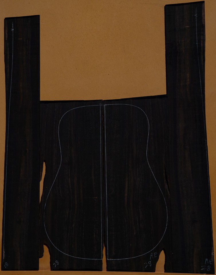 African Ebony Guitar Set #28 Dred Size Back and Sides note defects* | eBay