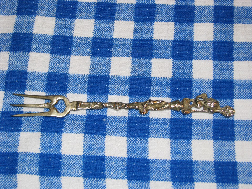VTG Small Three Prong Cocktail Fork Lion W/Septor Handle Firenze Italy ...