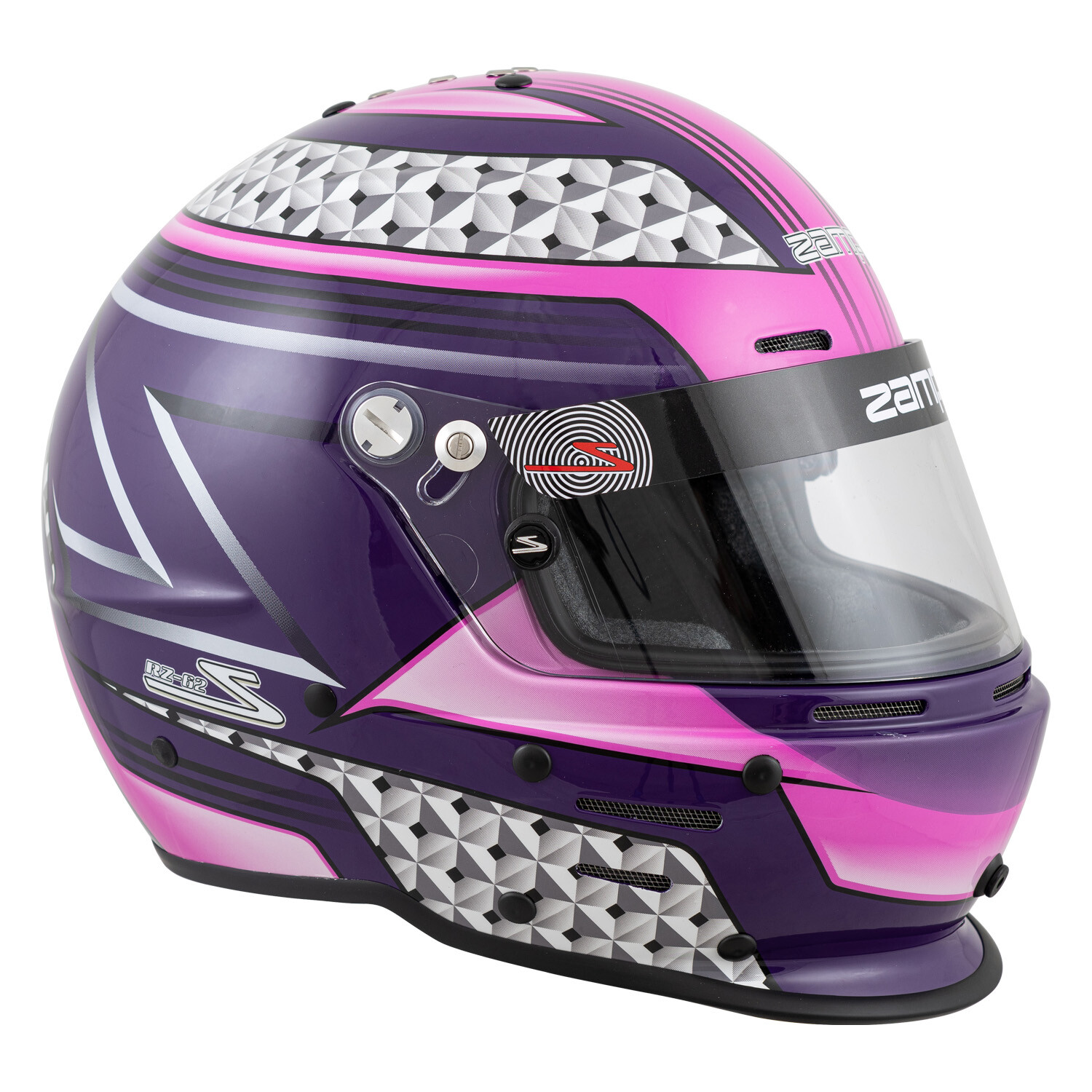 Zamp RZ62 Helmet SA2020 Hans Compatible - Pink/Purple Size Large 60cm ...
