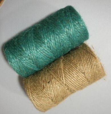 Jute Twine Garden Rope Cord DIY Gift Wrap Hemp String Green & Brown 60M ...