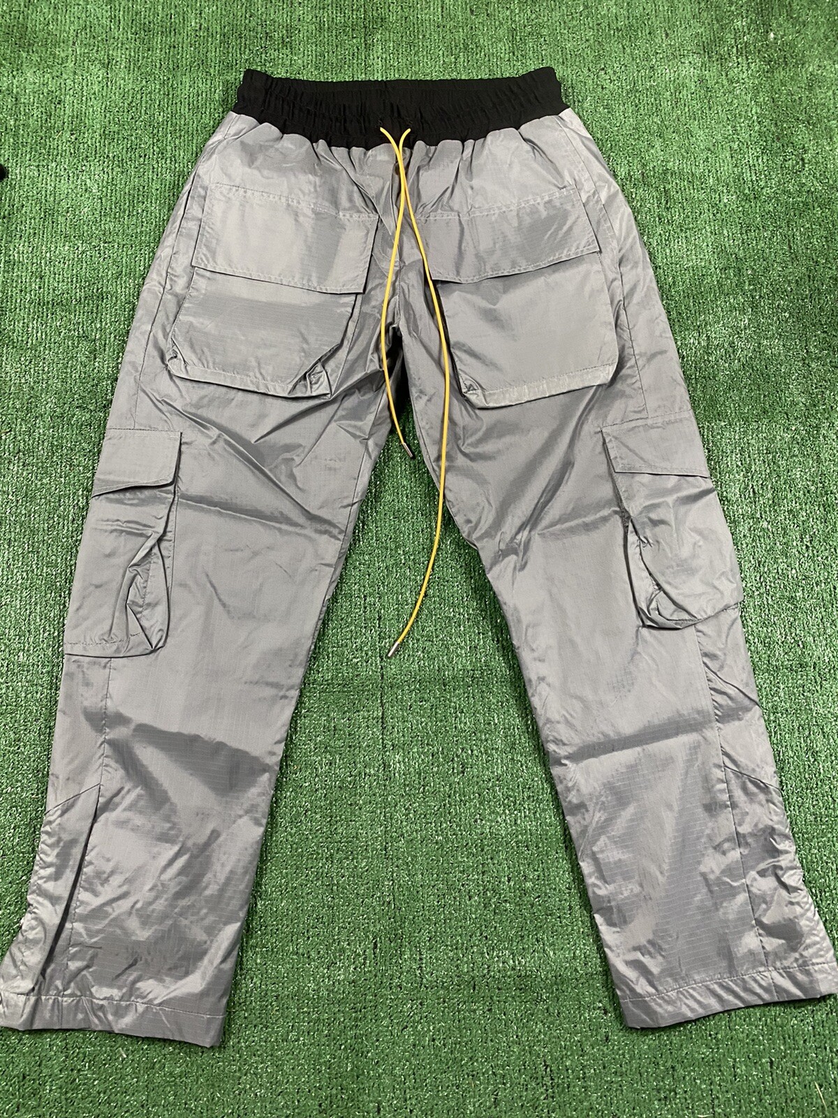 RHUDE RIFLE TECH RIPSTOP CARGO PANTS GREY BLACK YELLO… - Gem