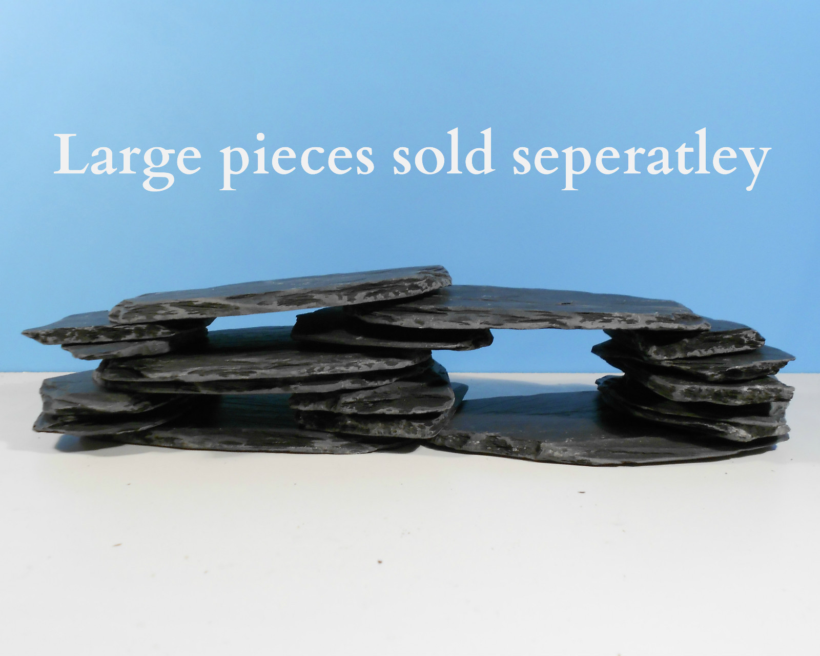 12x New NATURAL Flat SLATE Rock Gravel Pieces AQUARIUM or VIVARIUM ...