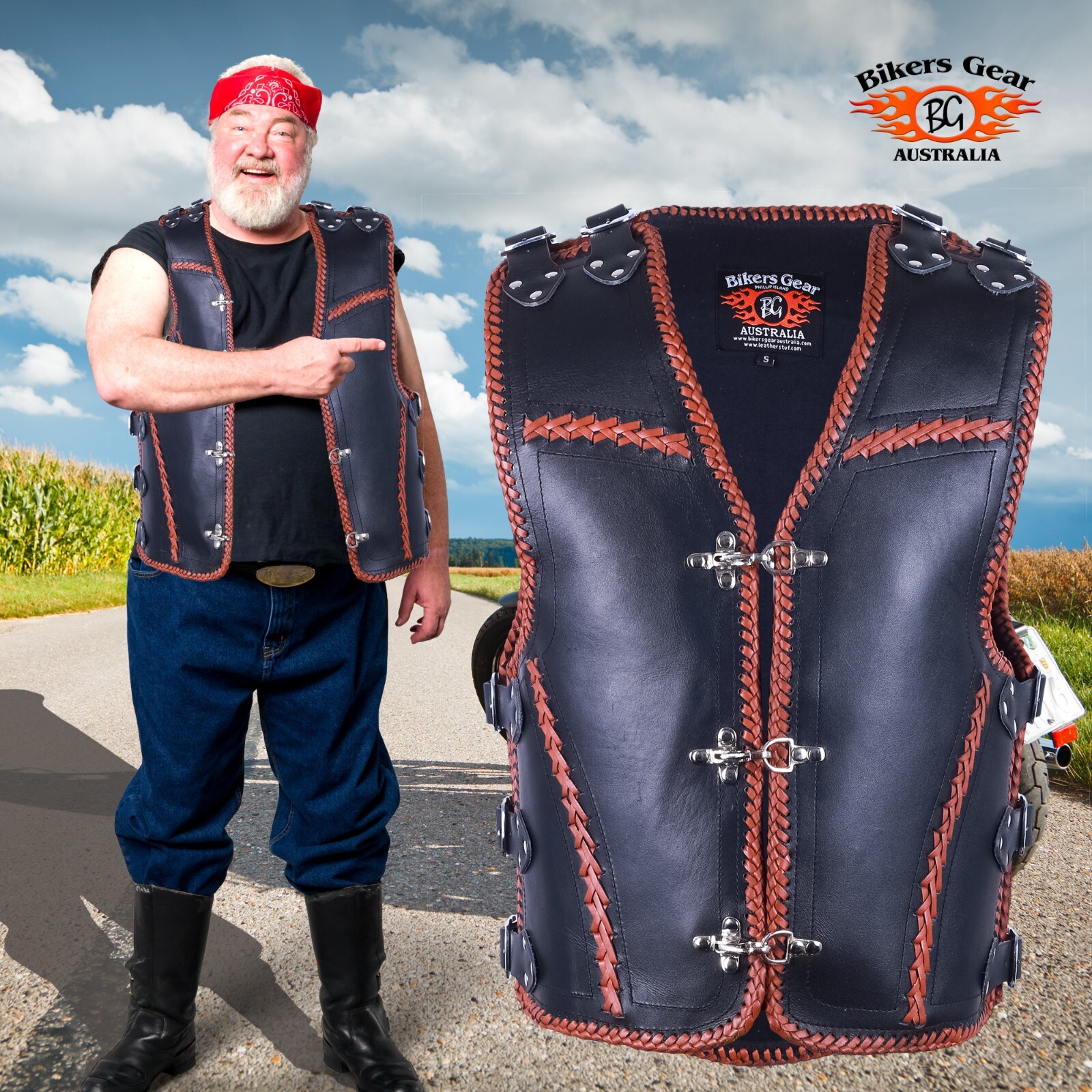 Australian Bikers Gear A Grade COWHIDE Leather Motorbike Motorcycle ...