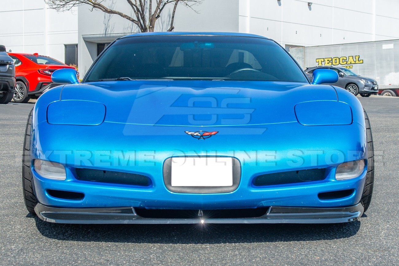 For 97-04 Corvette C5 Performance GLOSSY BLACK Front Bumper Vented Lip ...