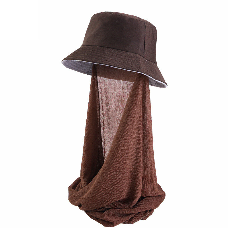 Women Muslim One Piece Amira Wide Brim Bucket Hat Sun Cap With Long ...