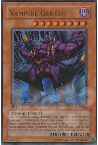 Yugioh - Vampire Genesis - 1st Edition Ultra Rare LP - Free Holographic ...