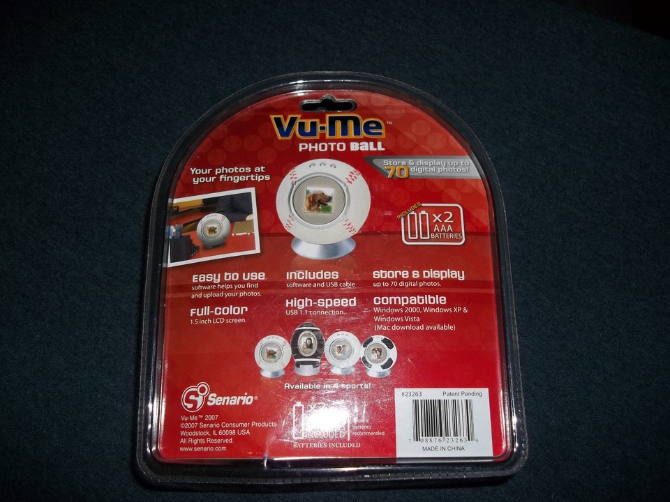 Senario Vu-Me Photo Ball Digital Photo Frame Baseball Shaped | eBay